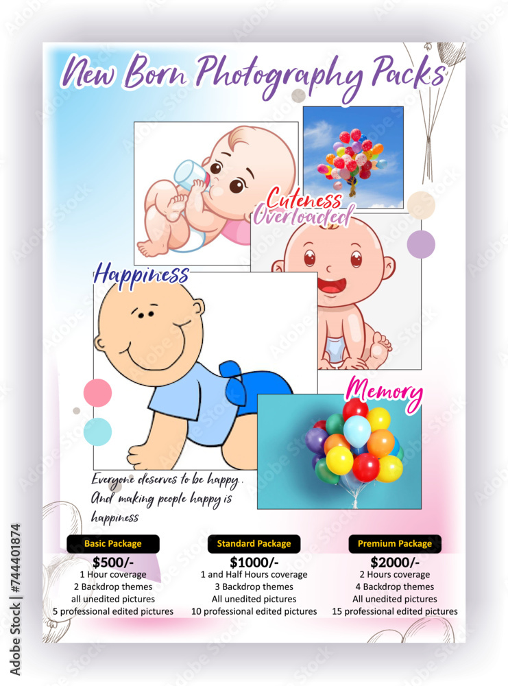 Vector media kit design press kit template, Baby photography, cost ...