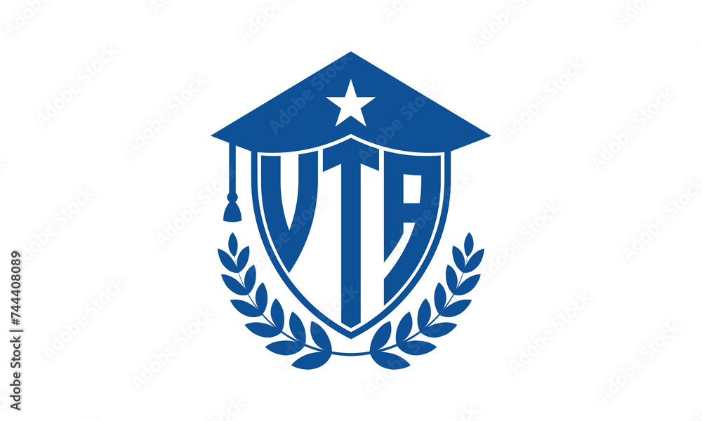 VTA three letter iconic academic logo design vector template. monogram ...