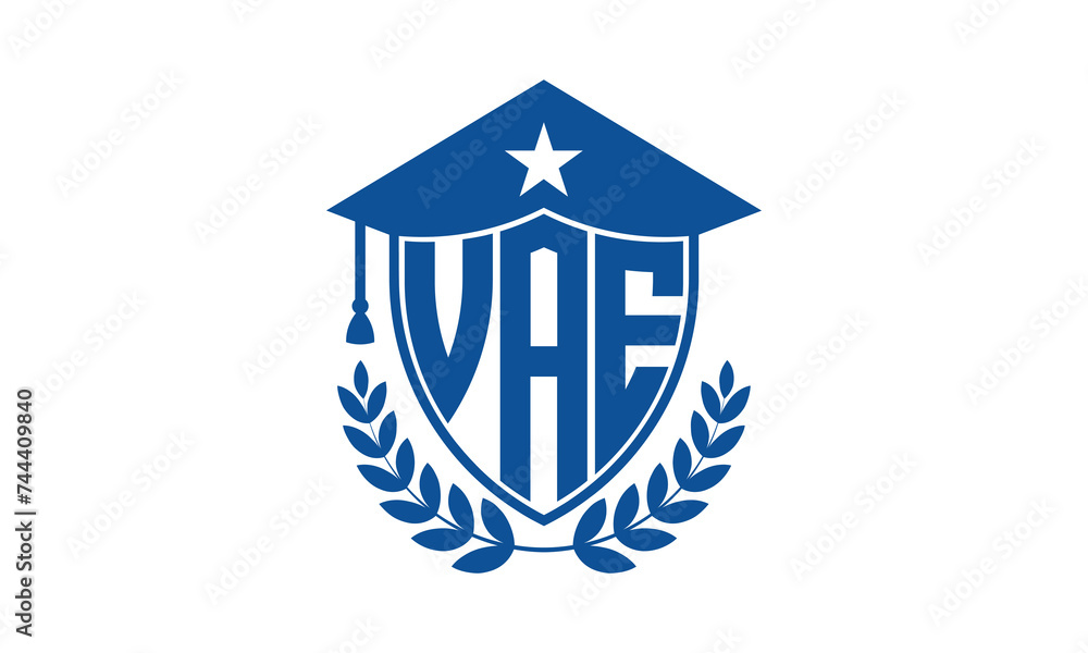 VAE three letter iconic academic logo design vector template. monogram ...