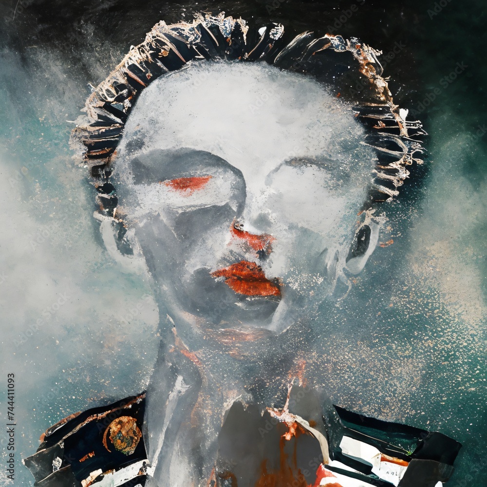 Nostalgy: An abstract painting of a young woman that exudes a sense of ...