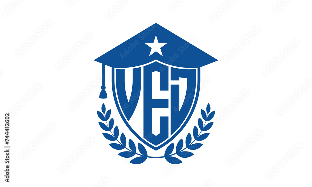 VED three letter iconic academic logo design vector template. monogram ...