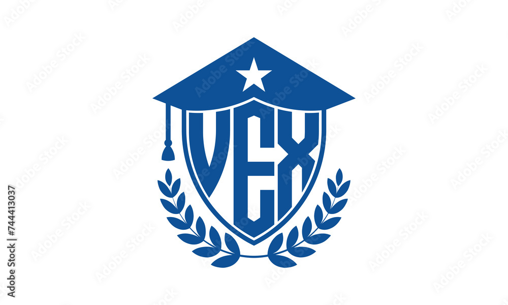 VEX three letter iconic academic logo design vector template. monogram ...