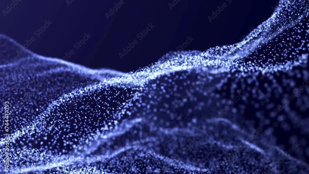 Abstract futuristic neon shiny waves motion design. Curved flowing ...