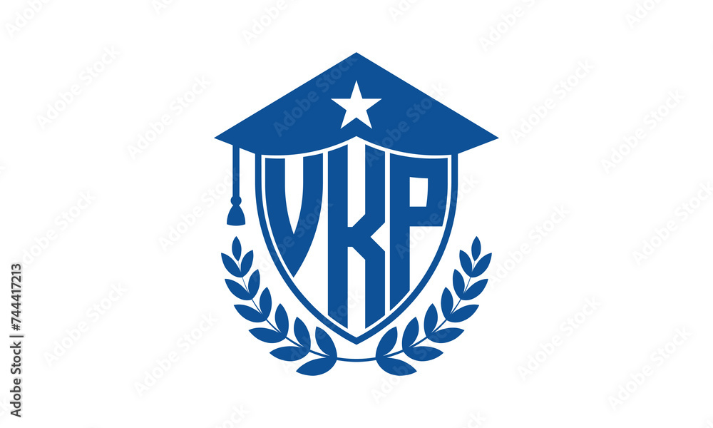 VKP three letter iconic academic logo design vector template. monogram ...