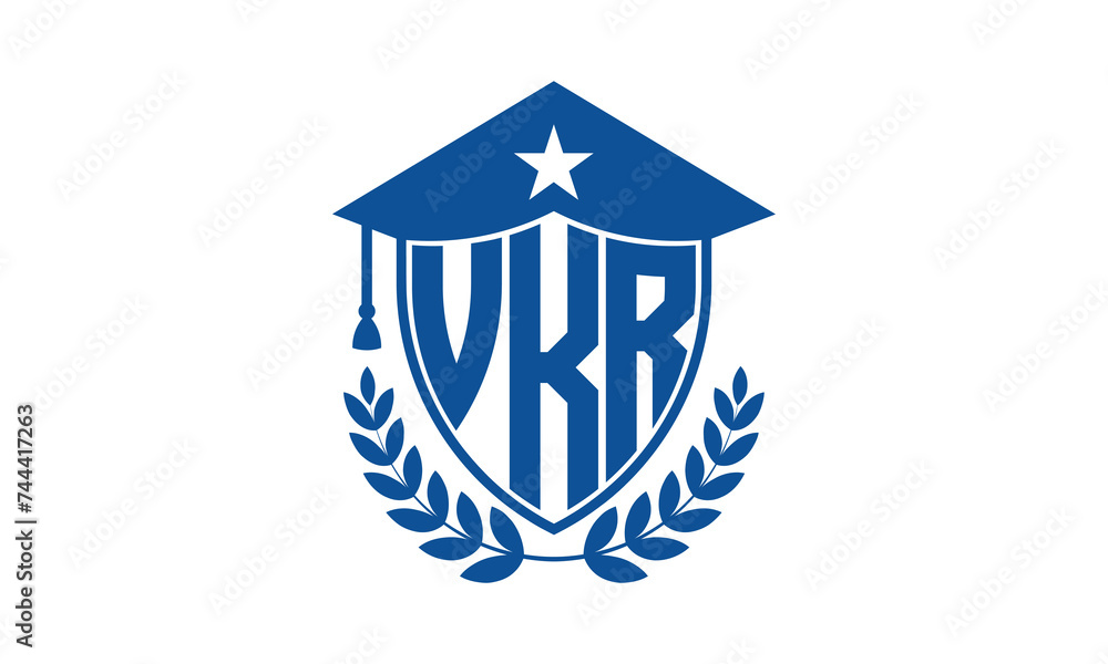 VKR three letter iconic academic logo design vector template. monogram ...