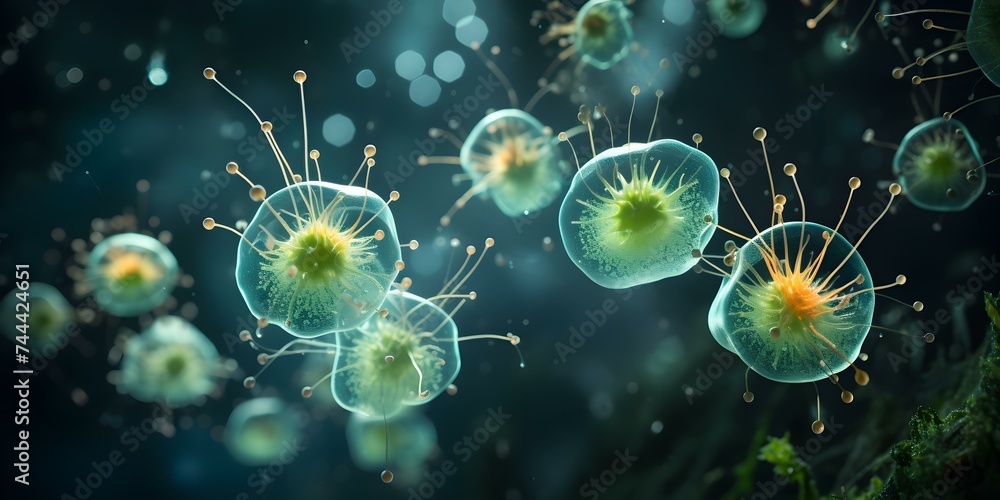 Cluster of mold spores being released into the air. Concept Mold Spores ...