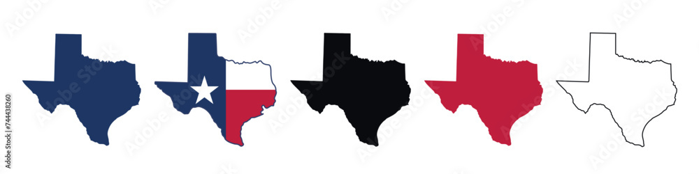 Texas map icon set, Texas map isolated on transparent background. png ...