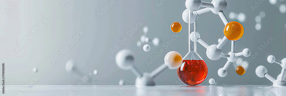 Science concept - biochemistry = biology + chemistry with molecules ...