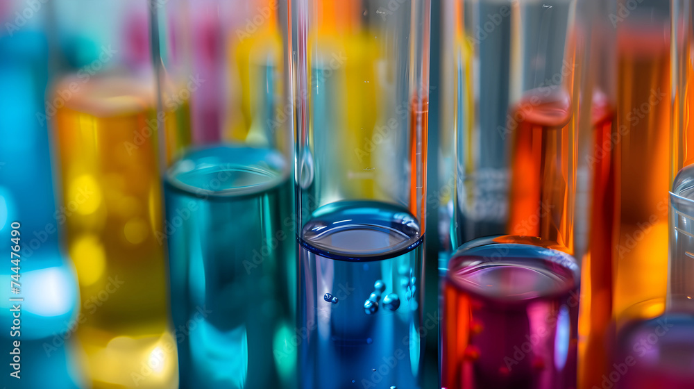 Vivid Chemical Flows: Close-up of vibrant liquids coursing through ...