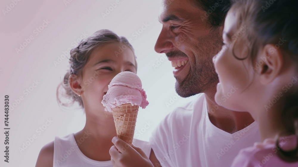 A joyful little girl with rosy cheeks and a beaming smile, delighting ...