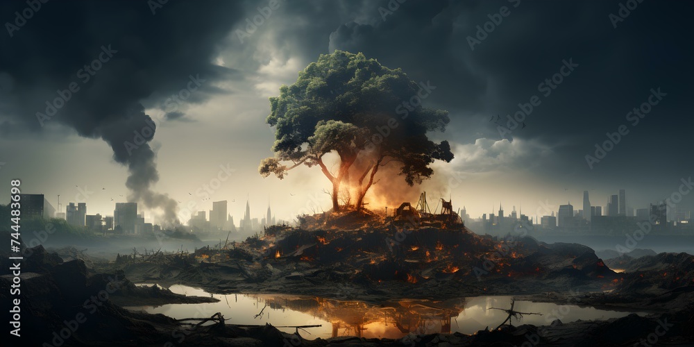 Ilustração do Stock: Impacts of Carbon Dioxide Emissions on ...