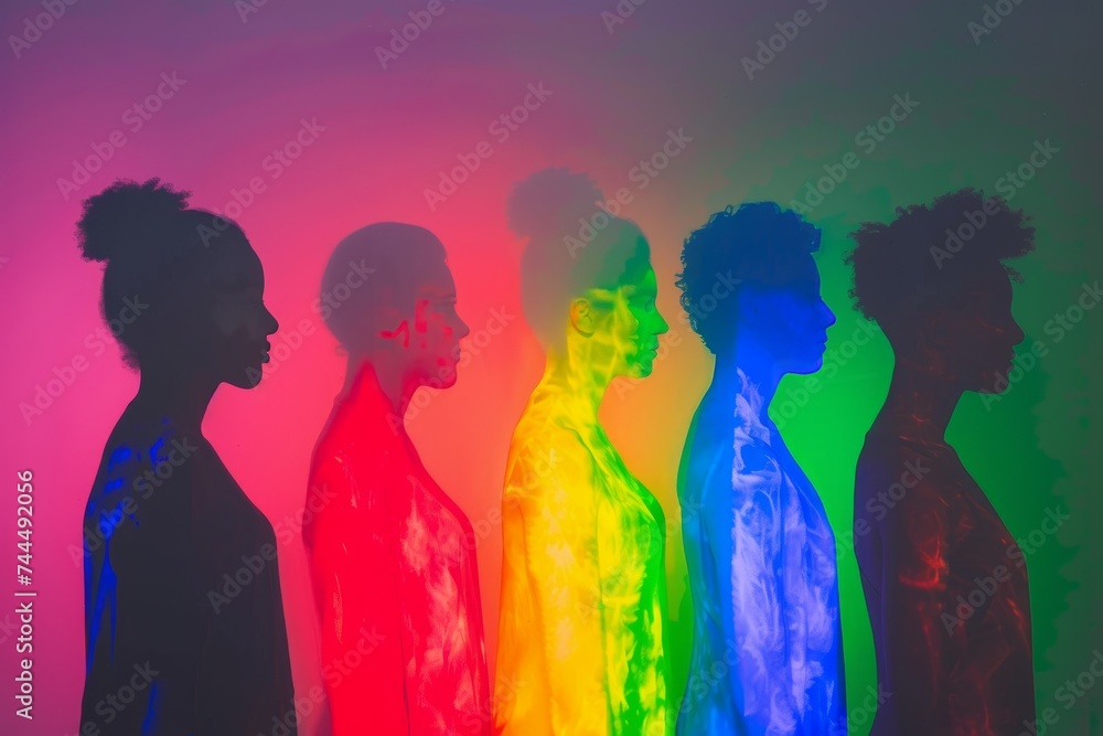 LGBTQ Pride grassroots movement. Rainbow contentment colorful motley ...