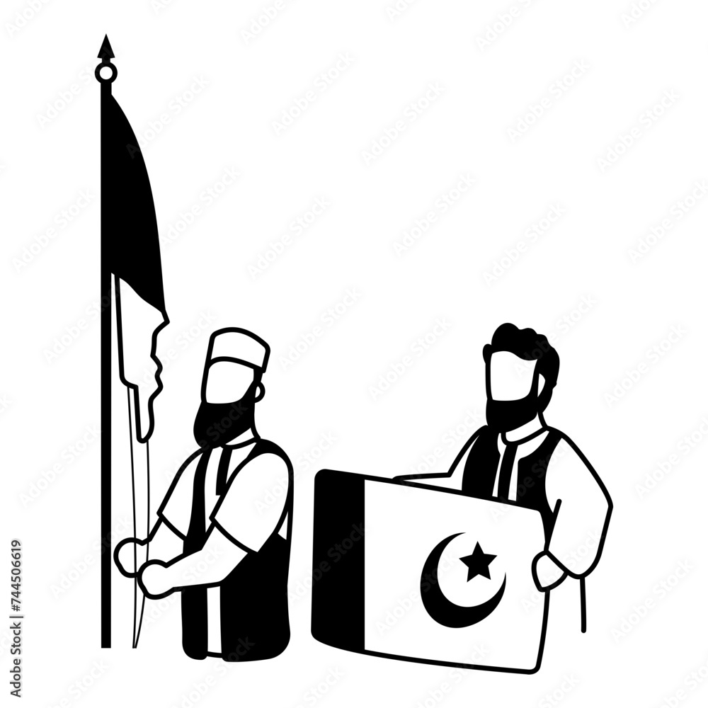 flag-hoisting performed with anthem vector design, yaum-e-pakistan ...