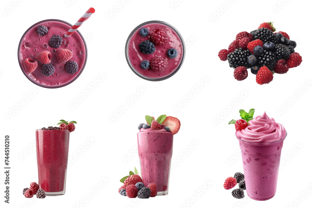 Mixberry smoothie collection set in png no background for decoration ...