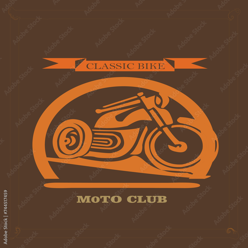 Vector motorcycle advertising poster. Hand sketched illustration for MC ...