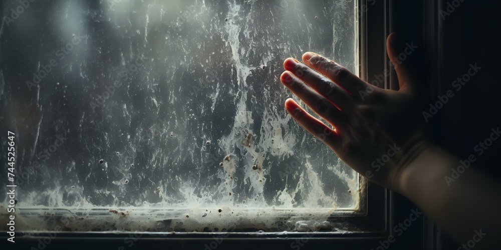 Grimy and Dusty Window in Need of Cleaning Captured in Close-Up Shot ...