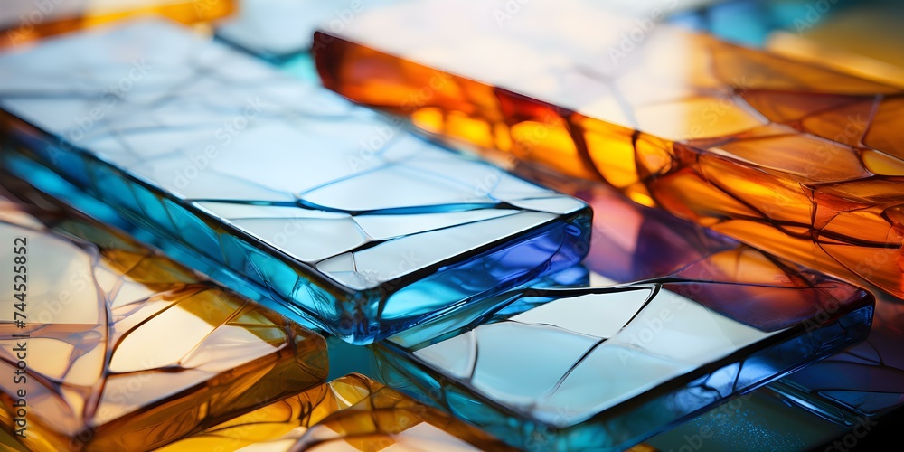 Colorful stained glass sheets stacked for window designs sample of ...