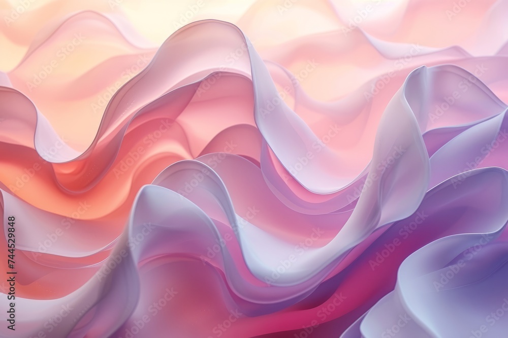 Silky Waves of Gradient Color Paper Art A soothing composition of silky ...