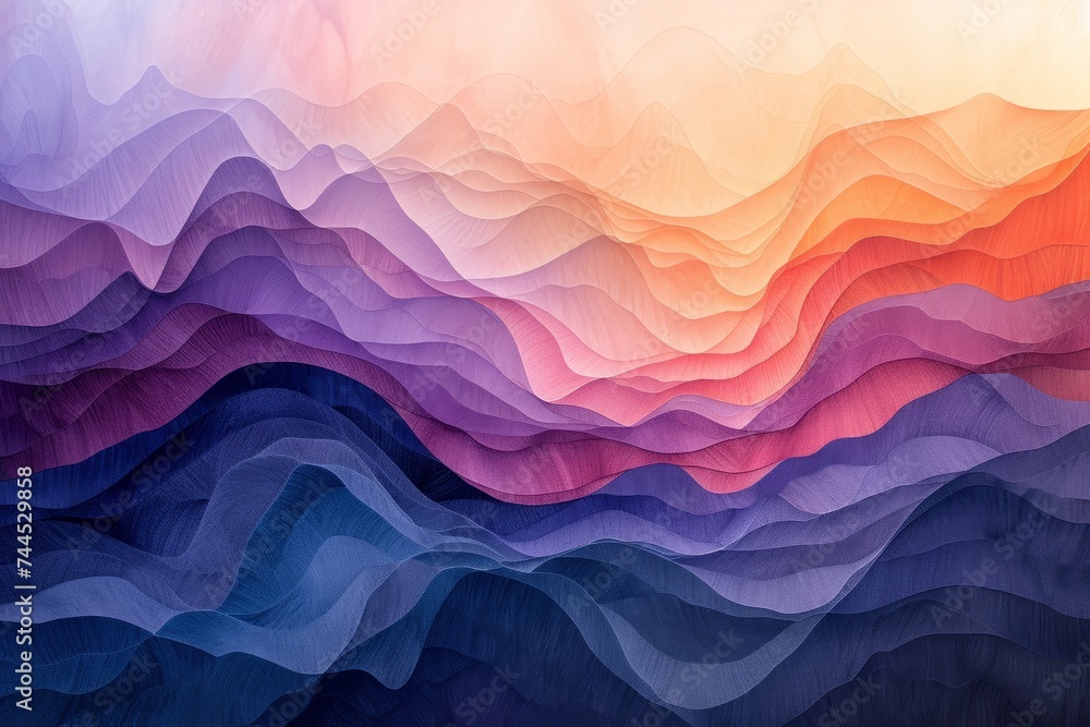 Colorful Wavy Paper Layers Artistic Background A visually striking ...