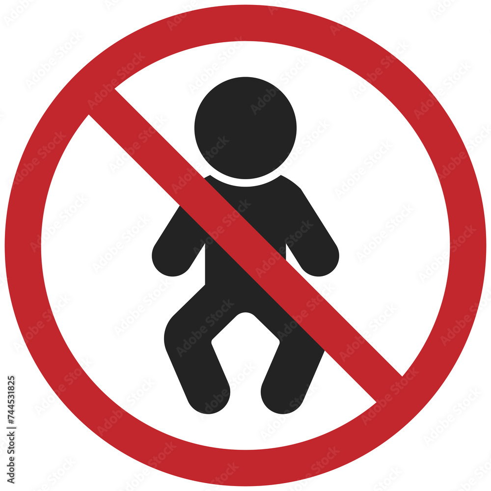 Isolated prohibited icon baby do not enter, child and age restriction ...