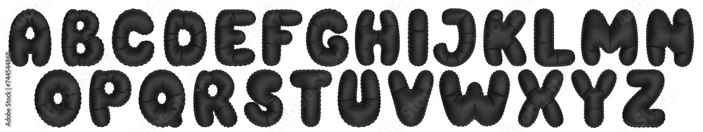 3D Helium Balloon Letters A to Z collection set with Matte black color ...