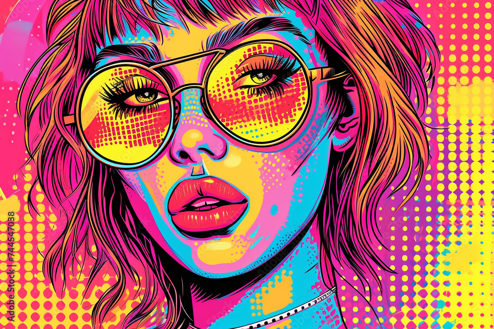 An illustration that combines the aesthetics of digital art with pop ...