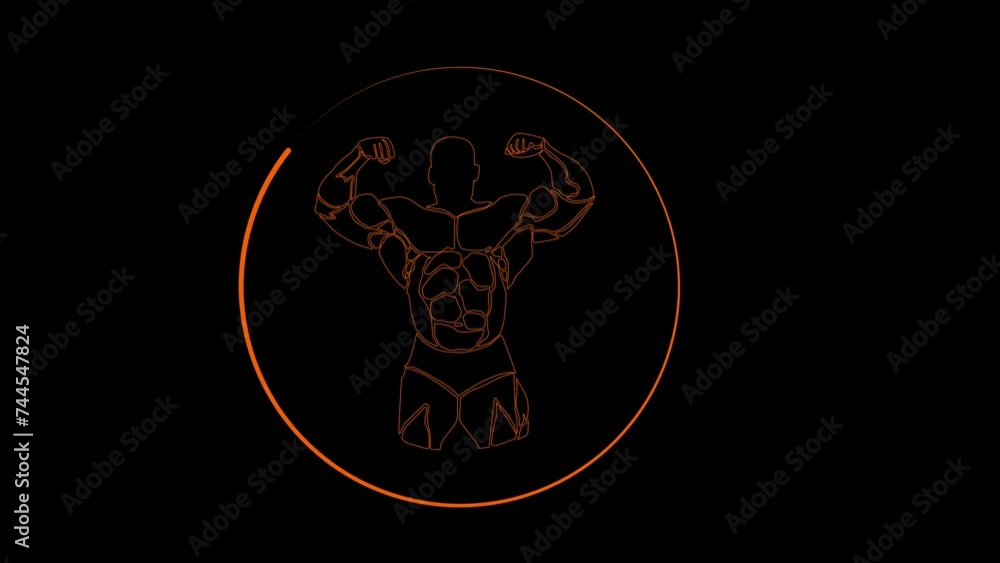 NEON line Fitness Gym Animated Logo animation Stock Video | Adobe Stock