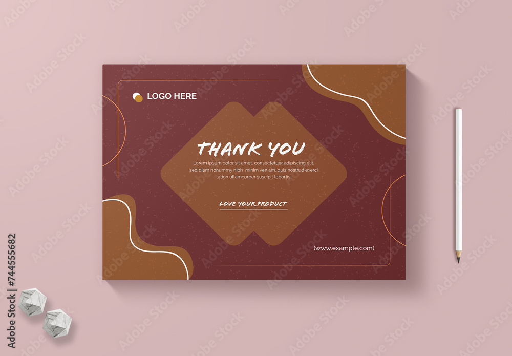 Thank You Card Template Layout Stock Template | Adobe Stock
