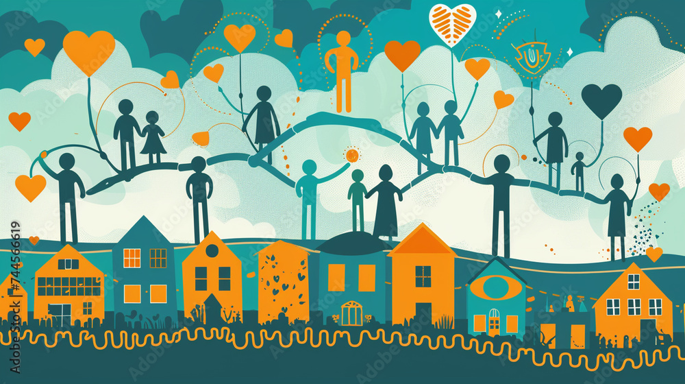 A dynamic graphic illustrating the cycle of care within a community ...