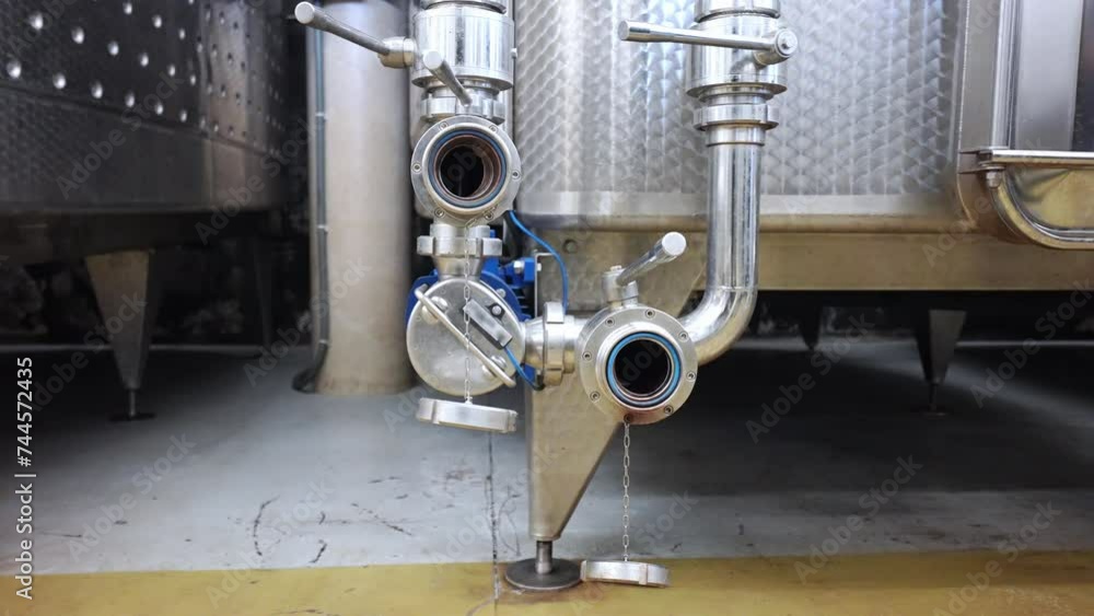 Holes in metal construction of stainless barrels used for pipes ...