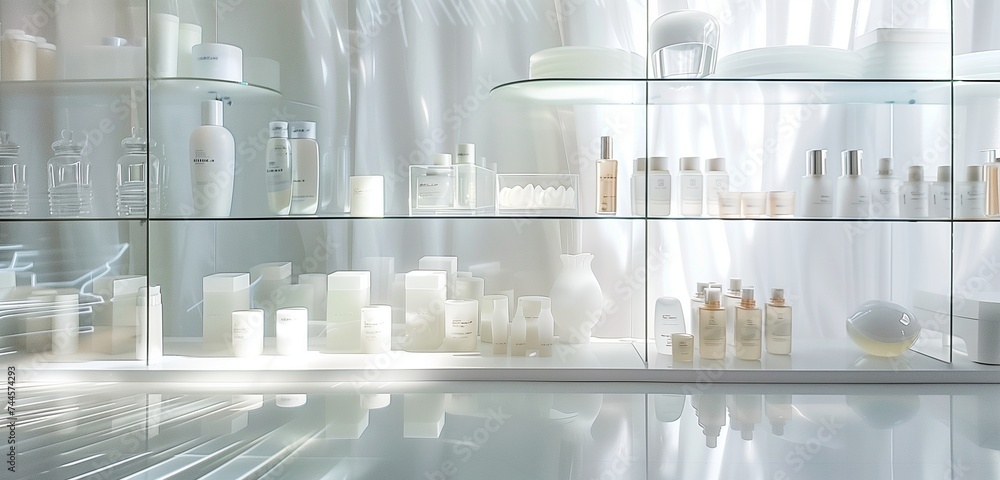Reflections dance across the glossy surfaces of carefully curated items ...