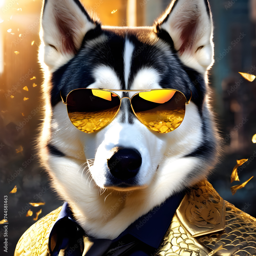 Meet the super stylish and cool male husky, dressed to the nines in a ...