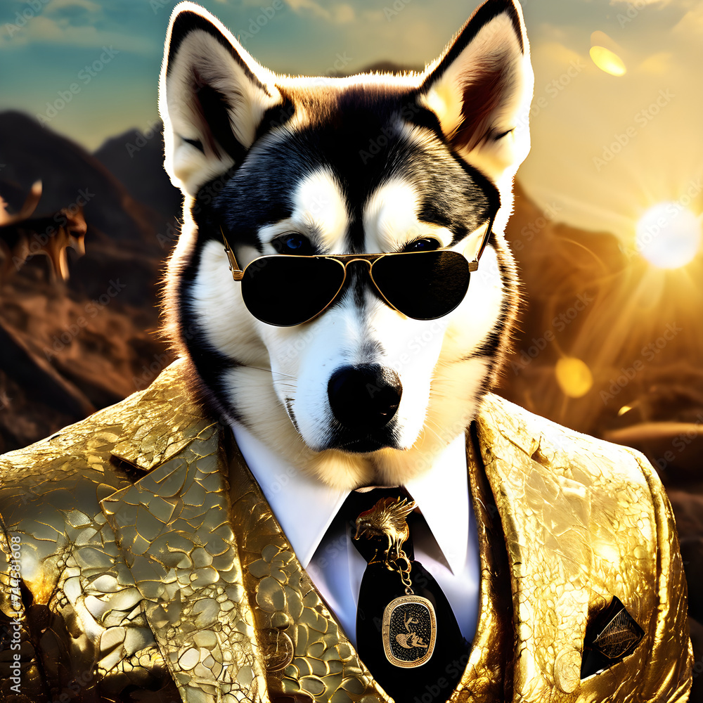 Meet the super stylish and cool male husky, dressed to the nines in a ...