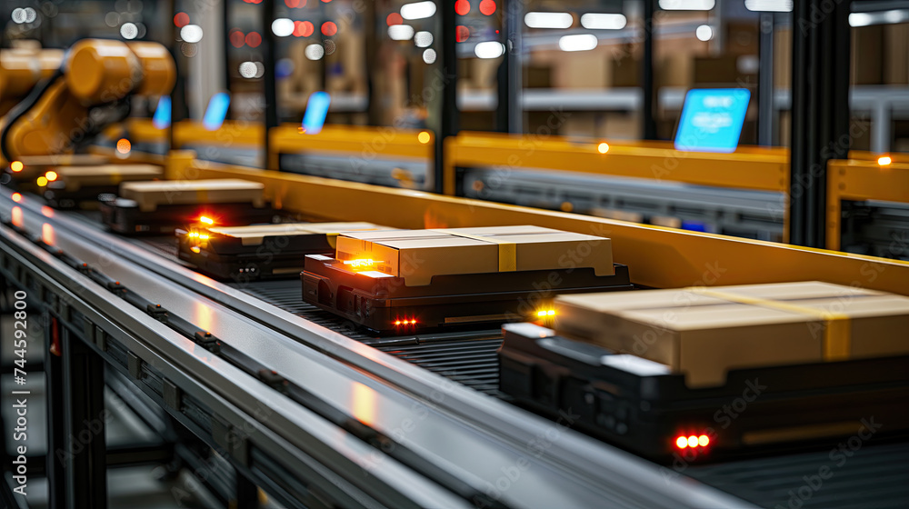 Automated sorting center, robotic manipulators automatically sort ...