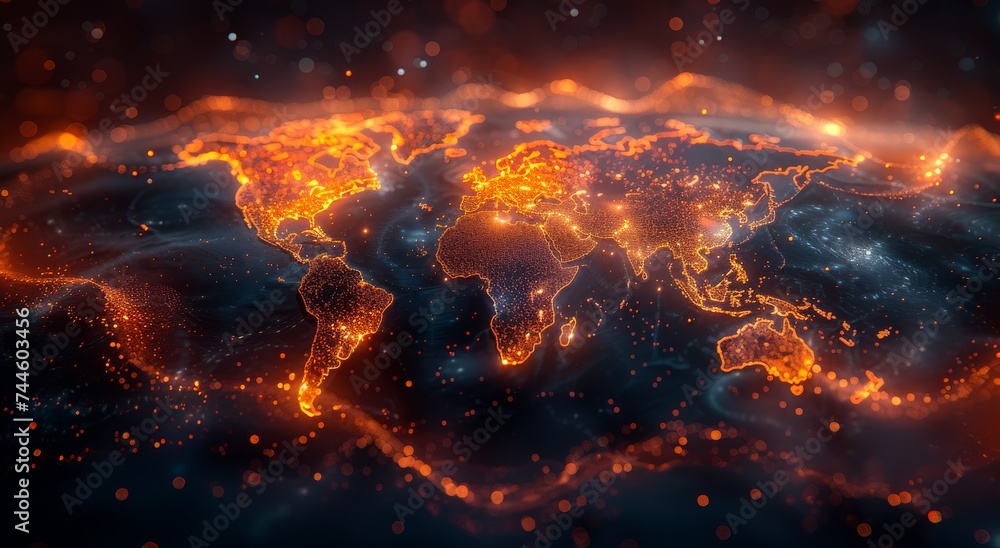 An ethereal map of the universe, adorned with fiery nebulae and ...