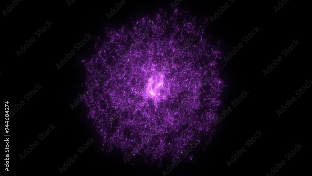 Audio wave motion. Abstract neon light particles audio waveform on ...