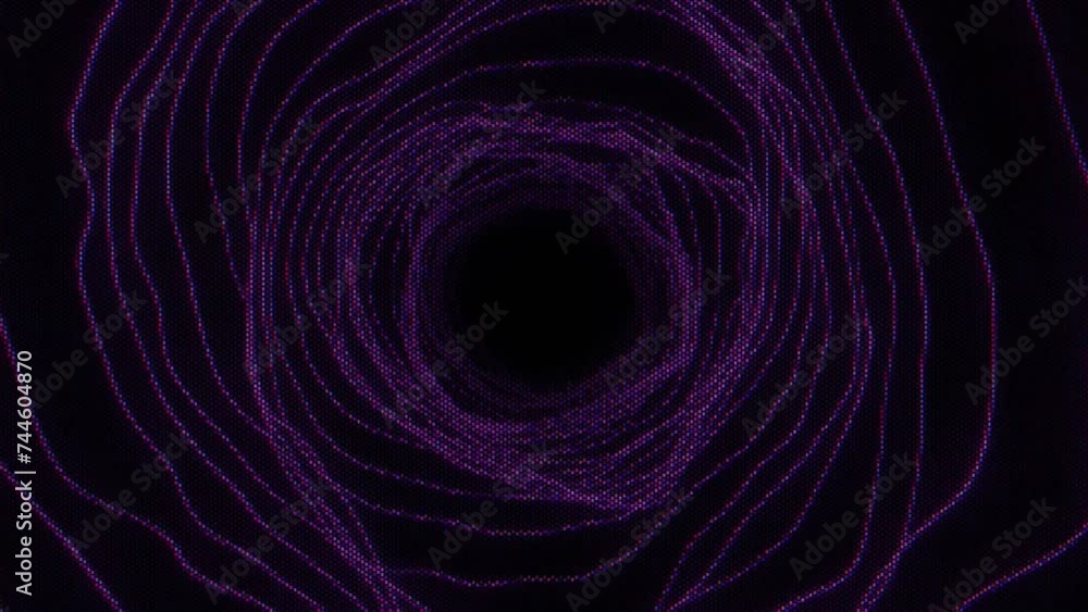 Audio wave circle frame. Abstract neon light particles audio waveform ...