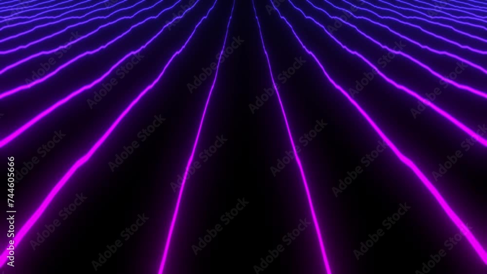 Audio wave. 3D Abstract neon light particles audio waveform on black ...