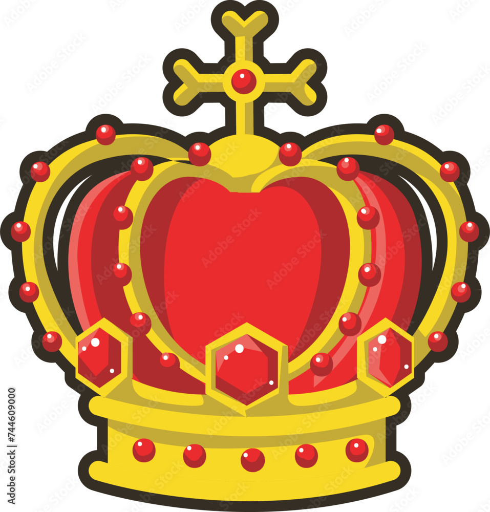 Gold Princess and Price Crown icon game art. King and queen elements ...