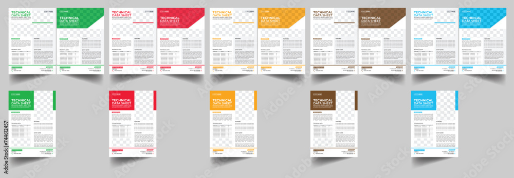Technical Data Sheet layout template. Product Catalogue & modern a4 ...
