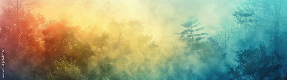 Super Ultrawide Abstract Colorful Background With Trees Stock ...