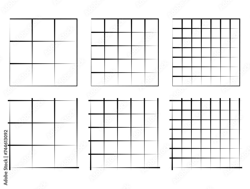 Horizontal grid lines in graph style, grid shapes vector design. Stock ...