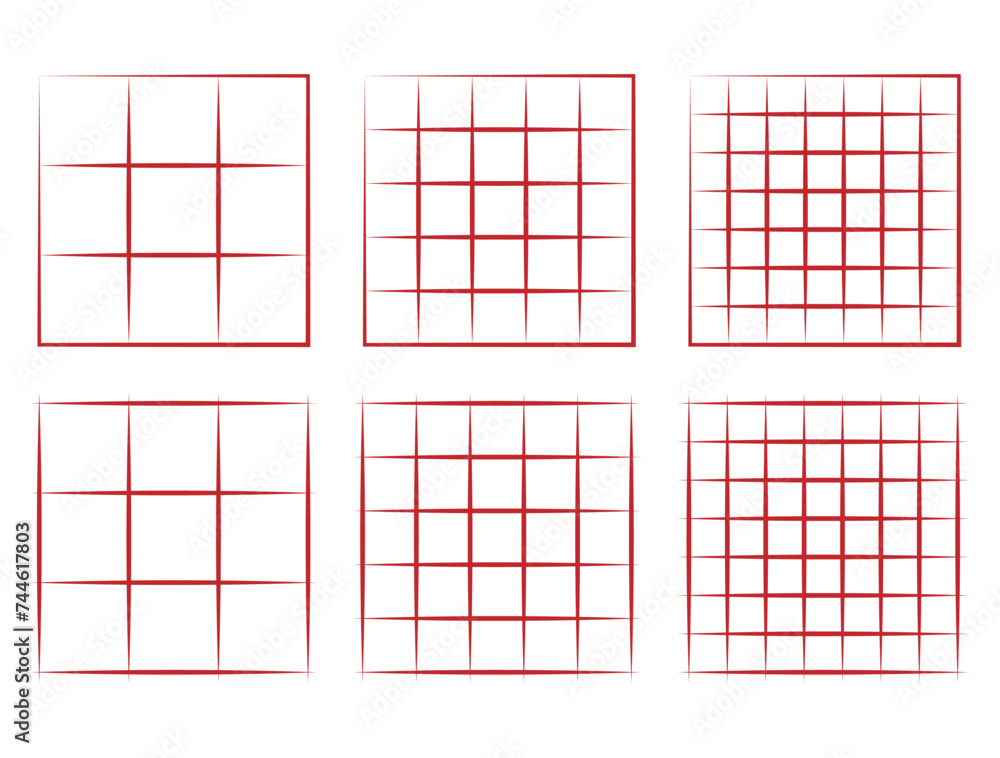 Horizontal grid lines in graph style, grid shapes vector design. Stock ...