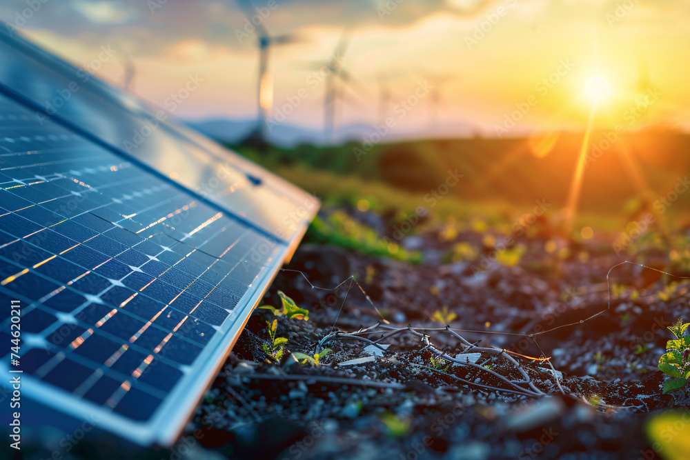Embracing Clean Energy and Net Zero concept. Generative AI Stock ...