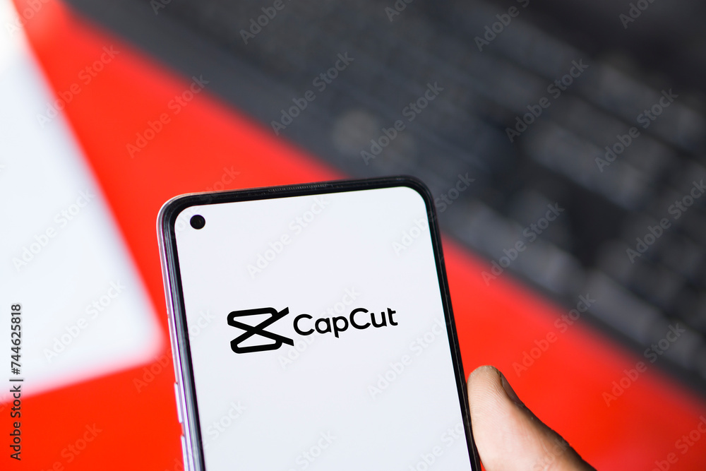 Dhaka, Bangladesh- 11 March 2024: CapCut logo is displayed on ...