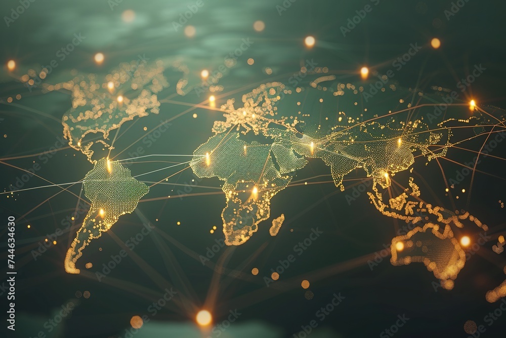 Network background images concept world map point and line node ...