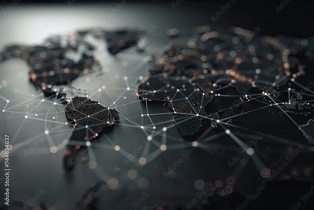 Network background images concept world map point and line node ...