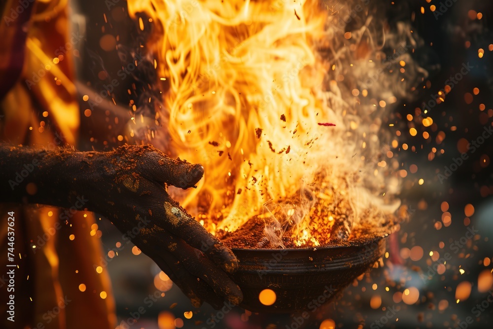 legend of Holika and Prahlad, connecting the burning pyre to the ...