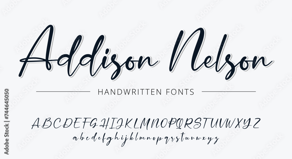 Signature Calligraphy Font Set. Logotype Handwritten Script Brush Font ...