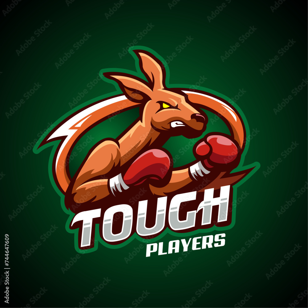 Kangaroo mascot and sports logo design. Kangaroos Fighter Animal Logo ...